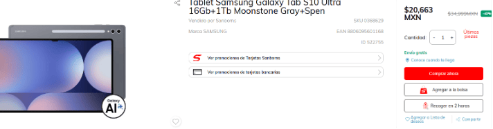 Carlos Slim: Tablet Samsung Galaxy Tab S10 Ultra con 40% de descuento ...