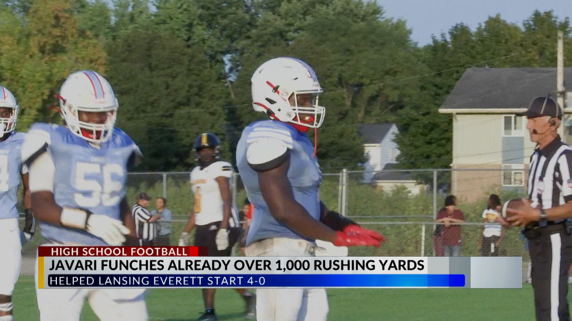 Lansing Everett's Javari Funches has already rushed for over 1,000 yards