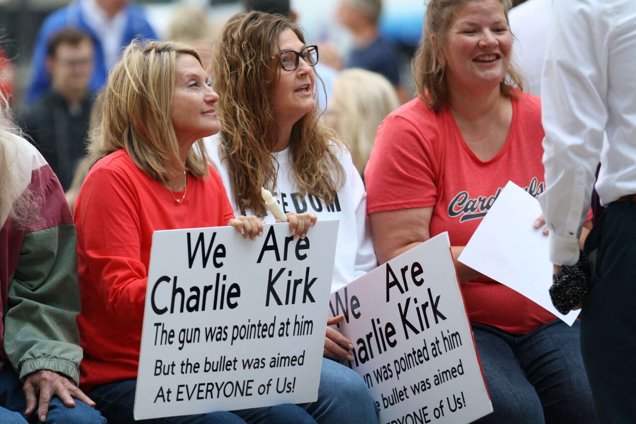 Hundreds gather outside Courthouse for Charlie Kirk vigil