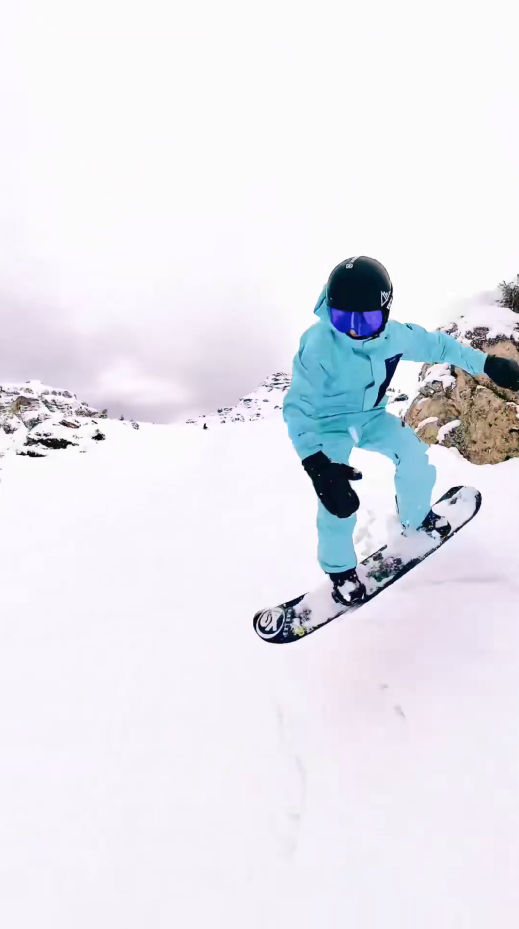 Cliff Drop Snowboard Challenge With Limited Snow