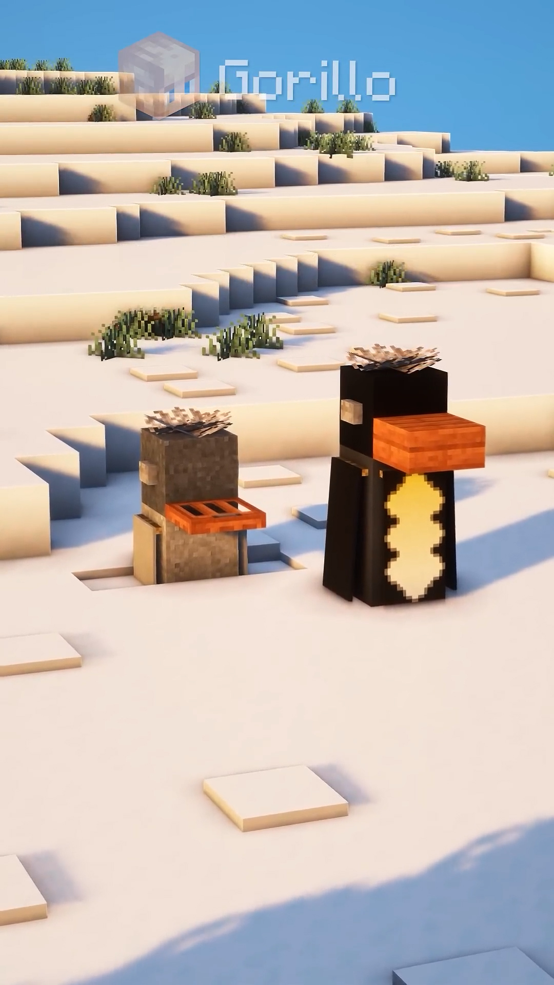 Penguins in Minecraft Survival Exploration