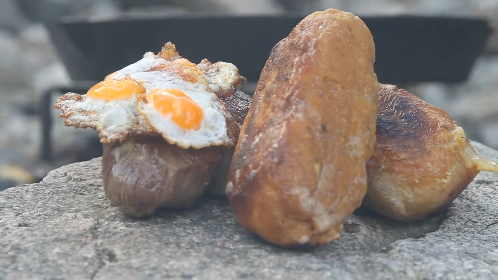 Luxurious Outdoor BBQ Breakfast Cooked Over Fire