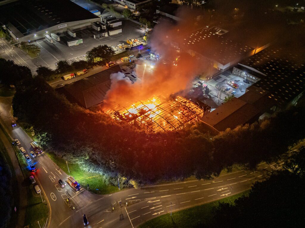 Industrial building destroyed in huge explosion