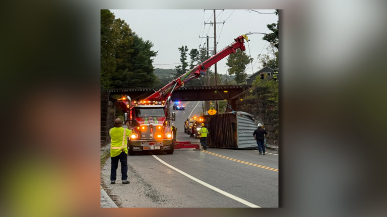 Driver escapes truck crash with wires on vehicle on Route 72 in Terryville
