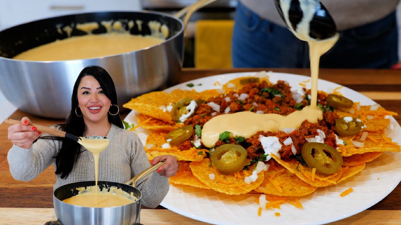 Quick and simple nacho cheese dip made in minutes
