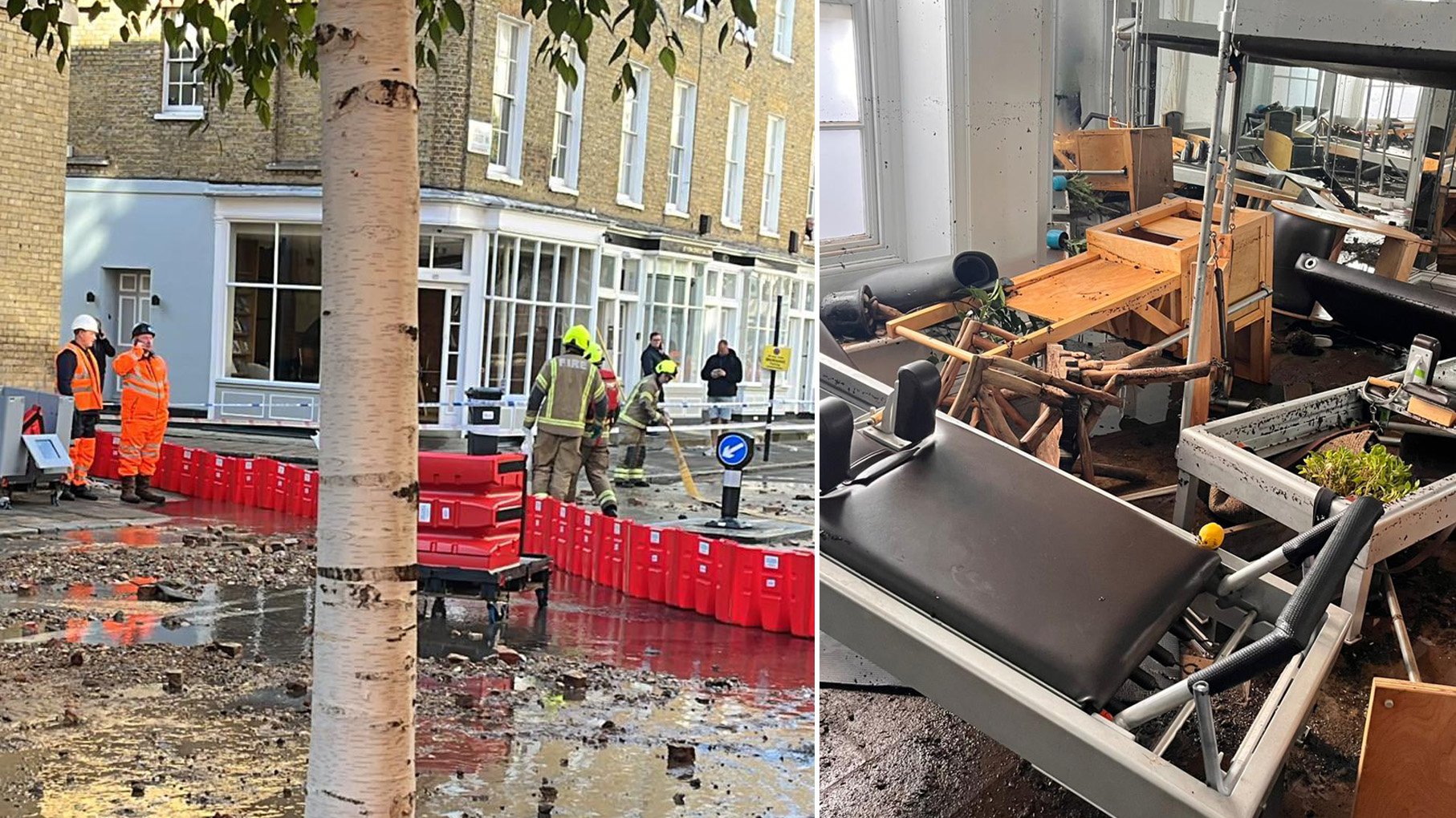 Burst water main floods London homes and businesses
