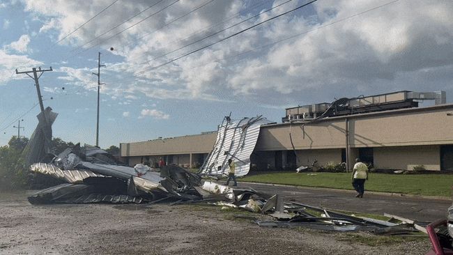 Dramatic Aftermath Footage Reveals Roof Ripped Off Hospital By Wind