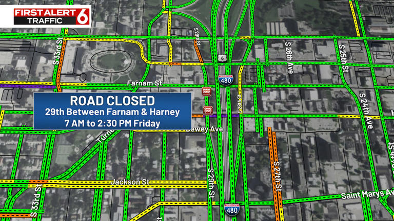 Temporary road closure near Harney Street Bridge happening Friday