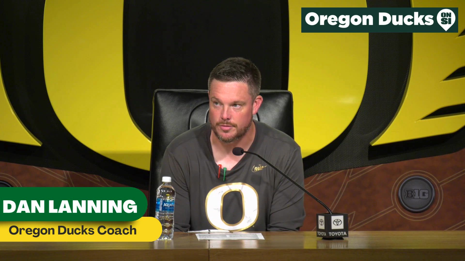 Oregon Ducks Coach Dan Lanning discusses quarterback Dante Moore's ...
