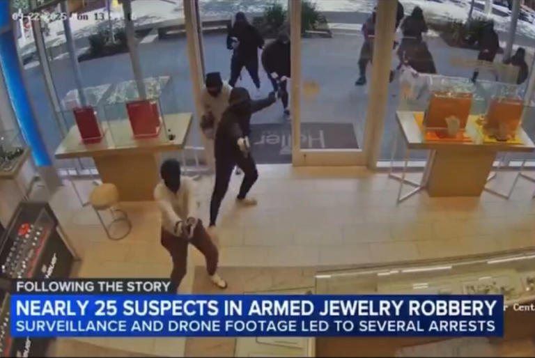 Nearly 25 Suspects Caught On Camera Robbing California Jewelry Store ...