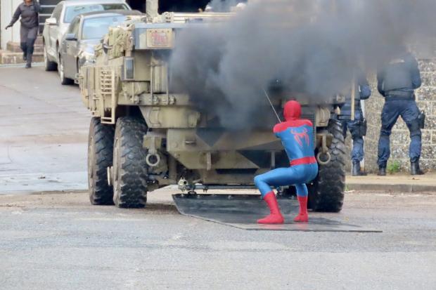 WATCH: Spider-Man in action as Marvel film crew takes over Basing View