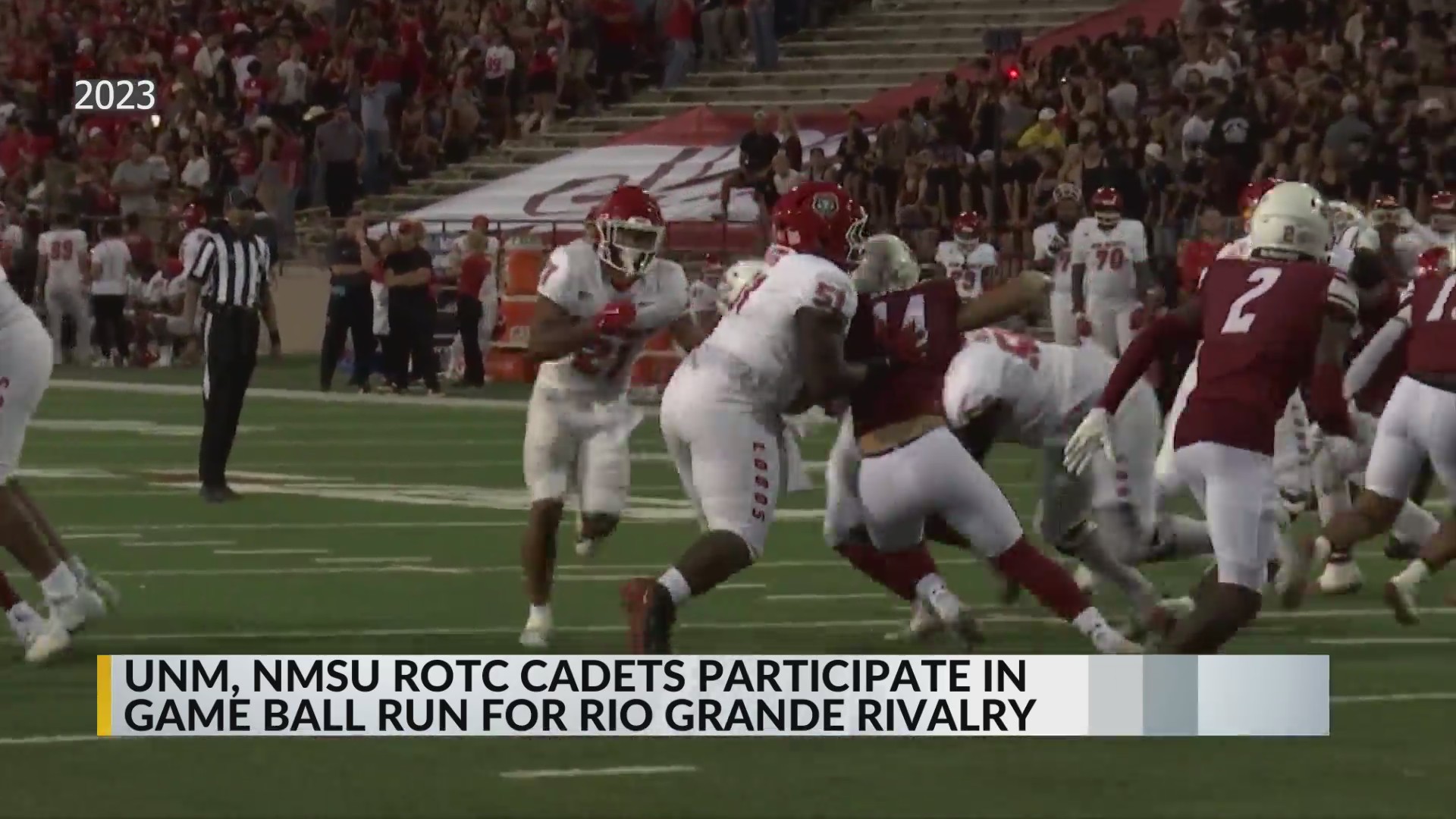 UNM, NMSU ROTC cadets participate in game ball run for Rio Grande Rivalry