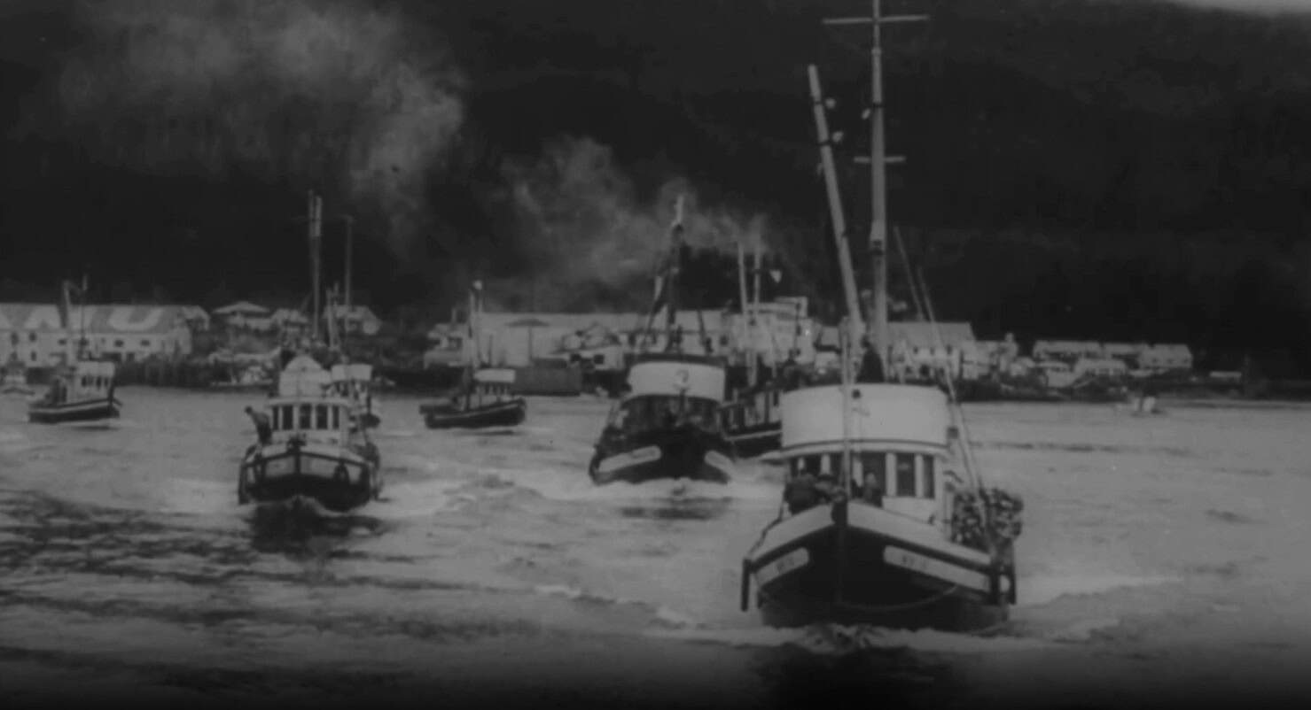 Historic film shows fishermen landing an incredible salmon catch