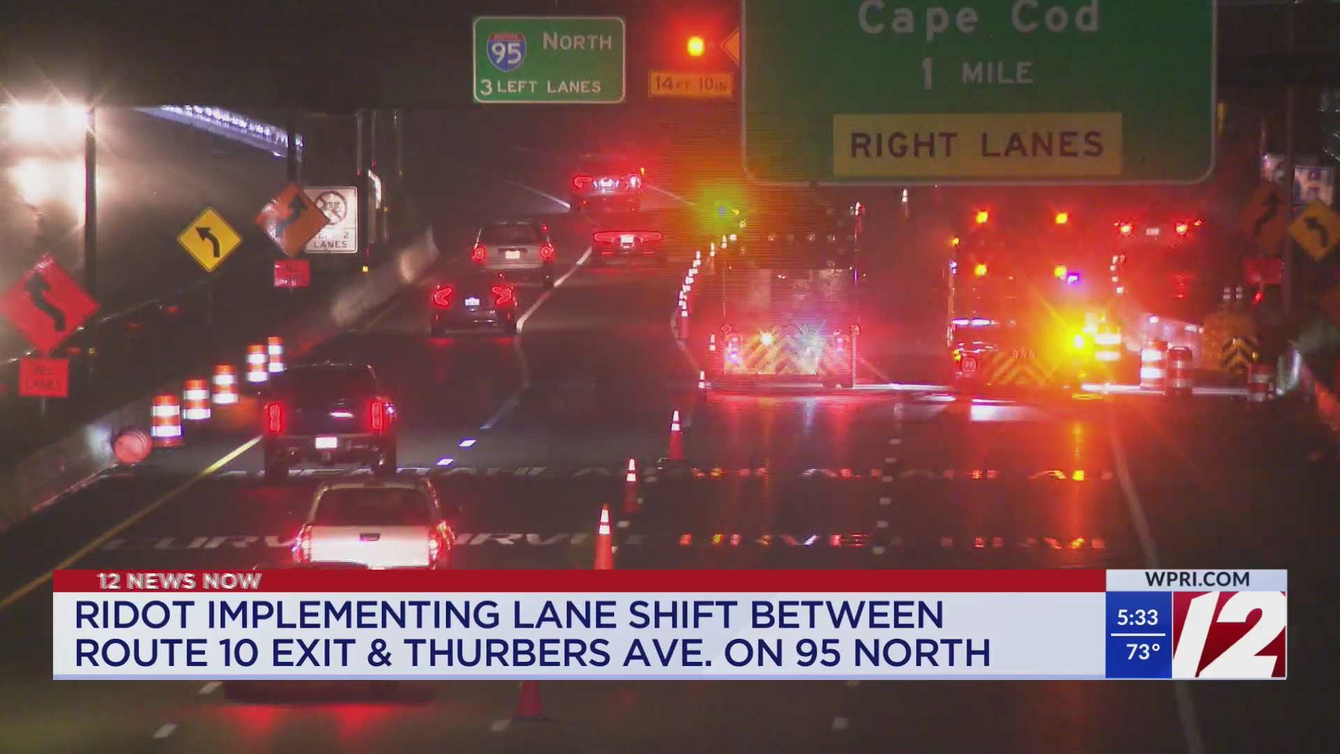 Lane shift coming to 95 north in Providence between Route 10 exit and ...