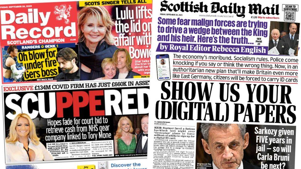 Scotland's papers: Digital ID card plan and PPE cash recovery blow