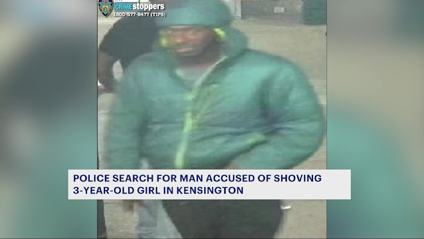 Police searching for man accused of shoving 3-year-old girl in Kensington