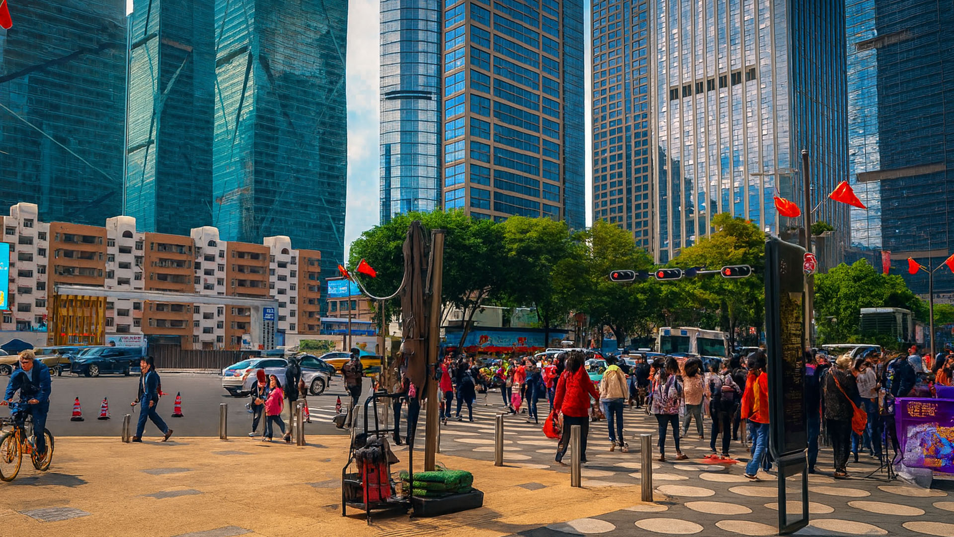 Downtown Futian Shenzhen Walking Tour – China 4K