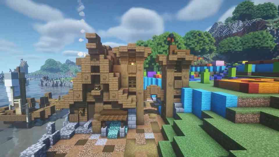 Minecraft: Medieval Logging Village Build