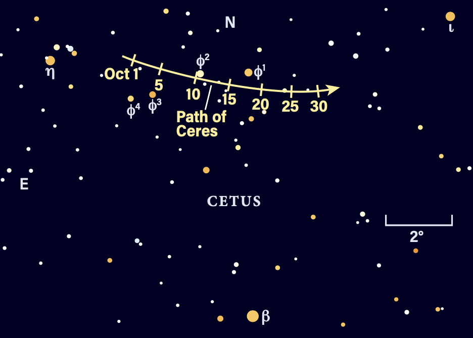 The Sky Today on Friday, October 3: Ceres shines in Cetus