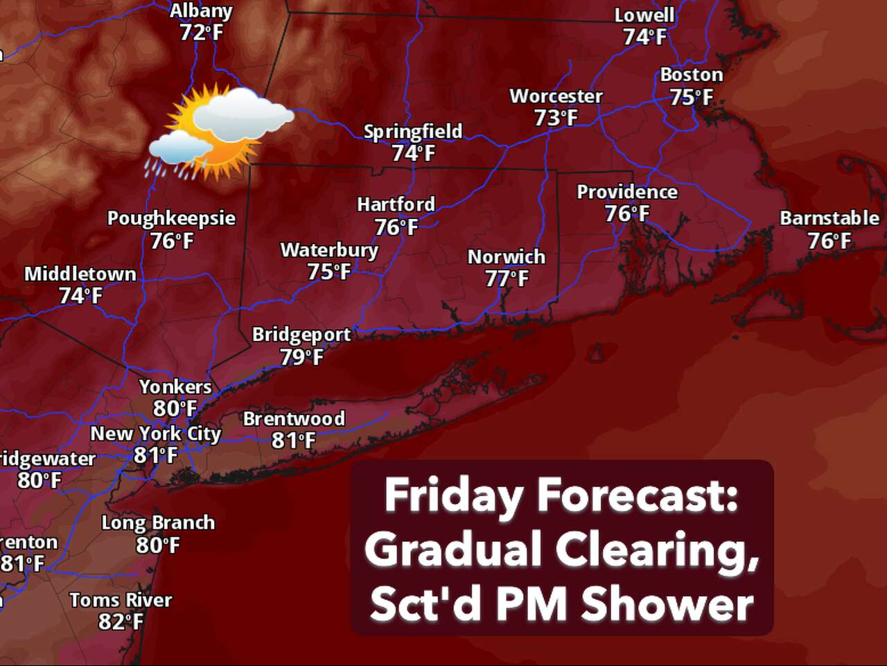 Warm, muggy weather lasts into the weekend. Here's when showers could ...