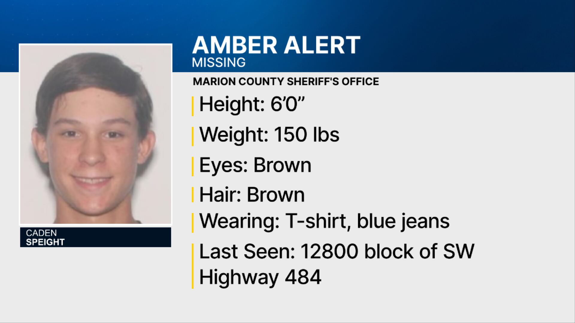 Amber Alert issued for Marion County teen