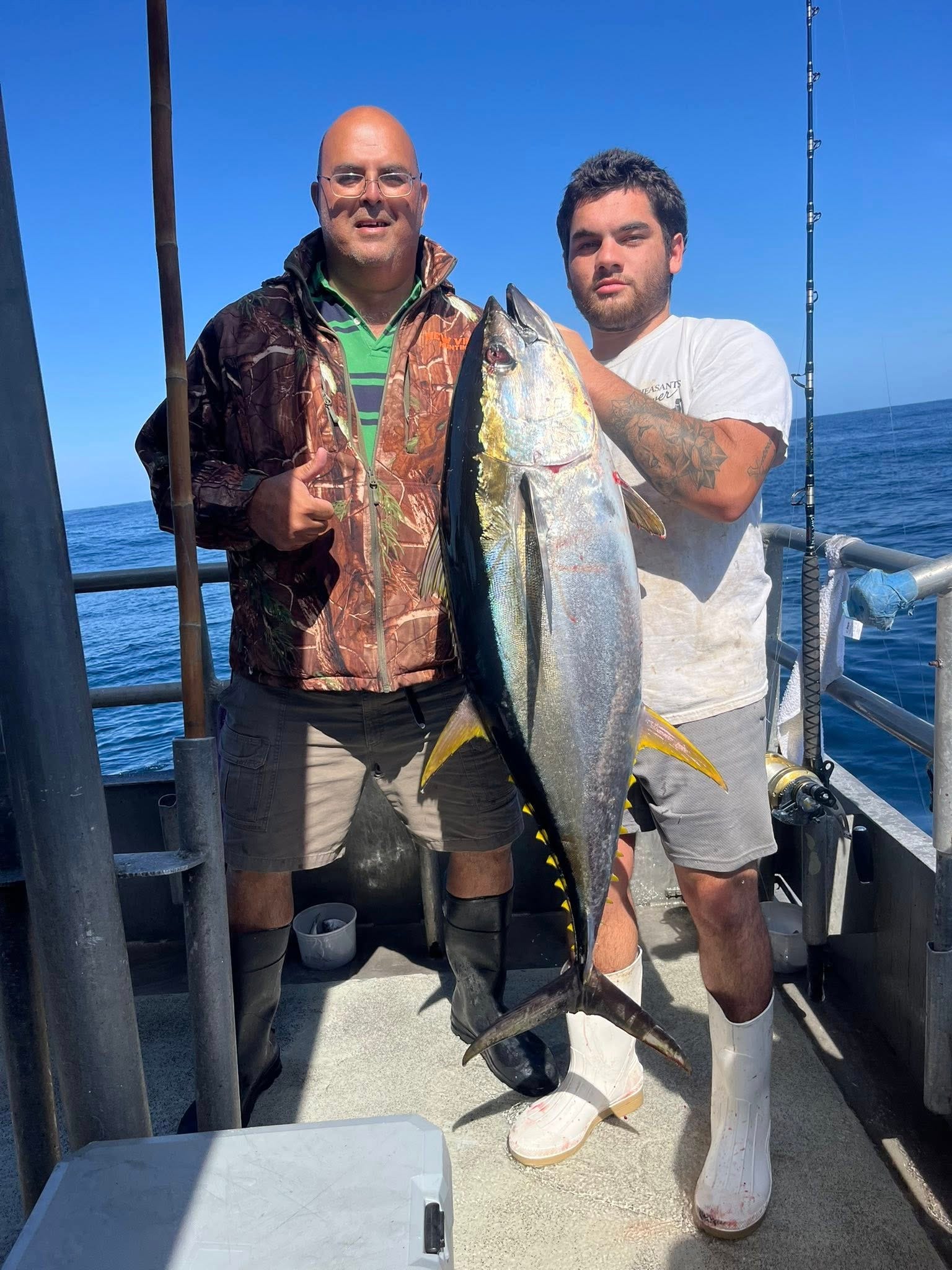 Tuna boats tangle with 70-pound yellowfin tuna inshore of Hudson Canyon