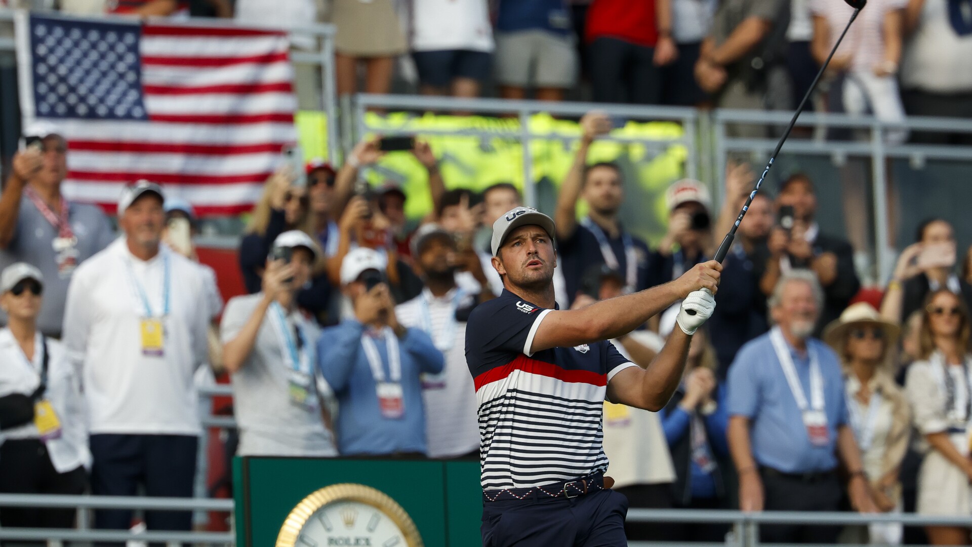 Ryder Cup 2025: Bryson DeChambeau bombs drive, walks in birdie to ...