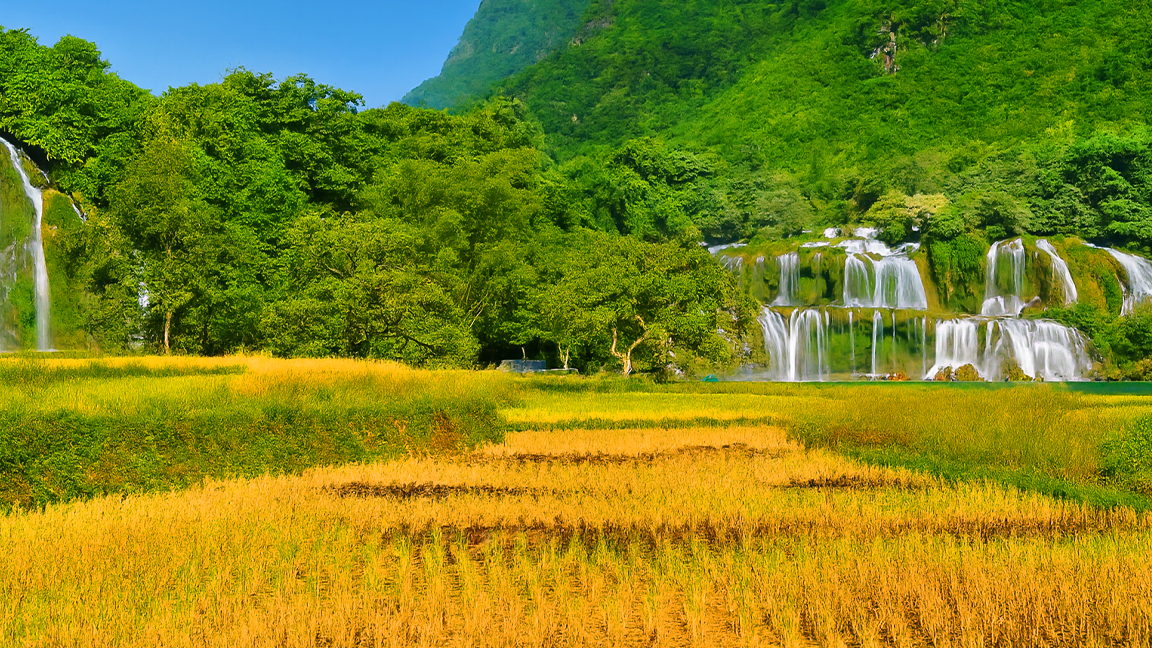 Cascada Bản Giốc, Vietnam: Paisajes de la frontera norte en 4K