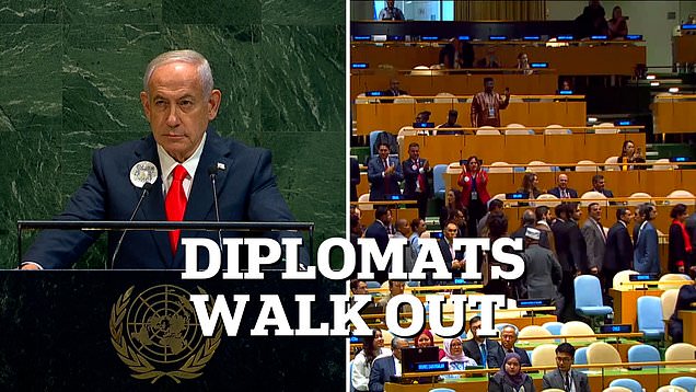 Diplomats walk out as Netanyahu takes the stage at United Nations