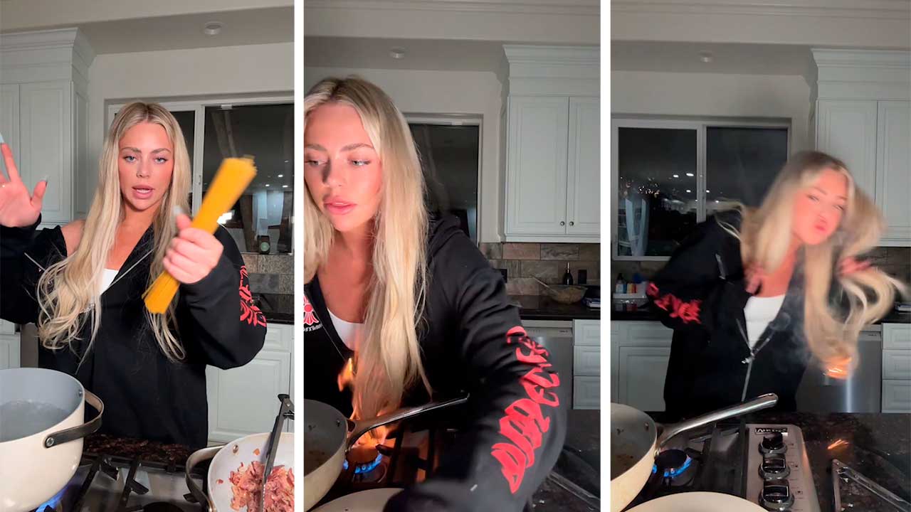 Video: Håret på en “Love Island”-stjerne tager ild, mens hun forsøger ...