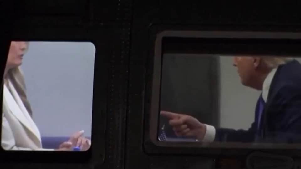 Trump caught wagging finger at wife Melania during tense moment, video ...