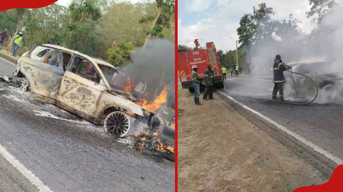 Video: Irate boda boda operators torch Audi car after allegedly hitting ...