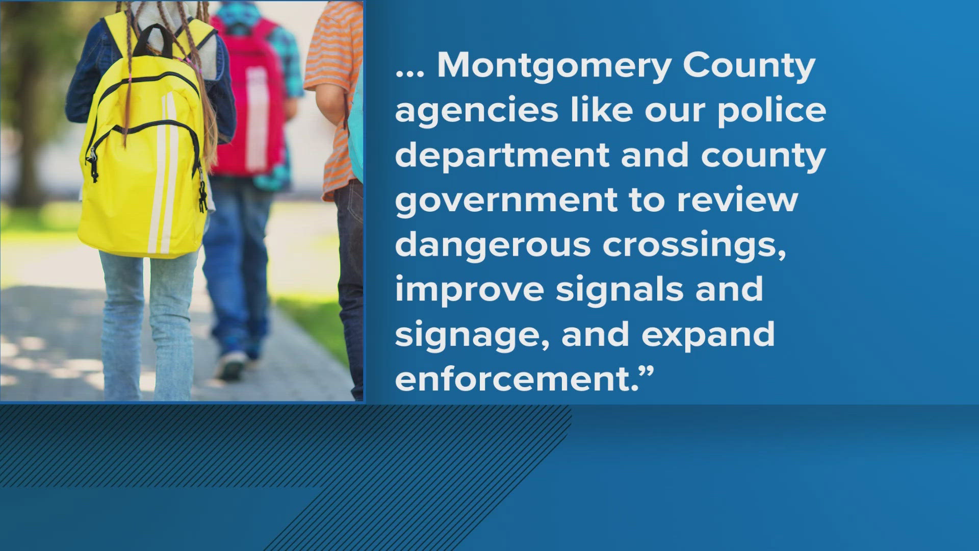 Pedestrian crossing safety in Montgomery County