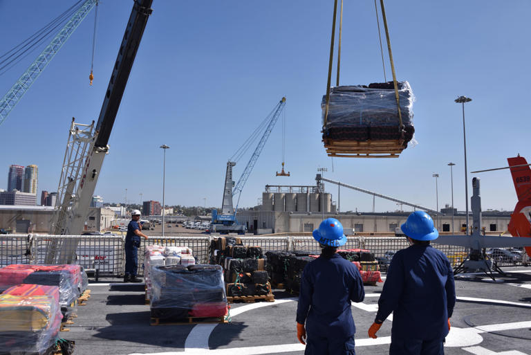Coast Guard releases image of alleged drug boat on fire after seizures