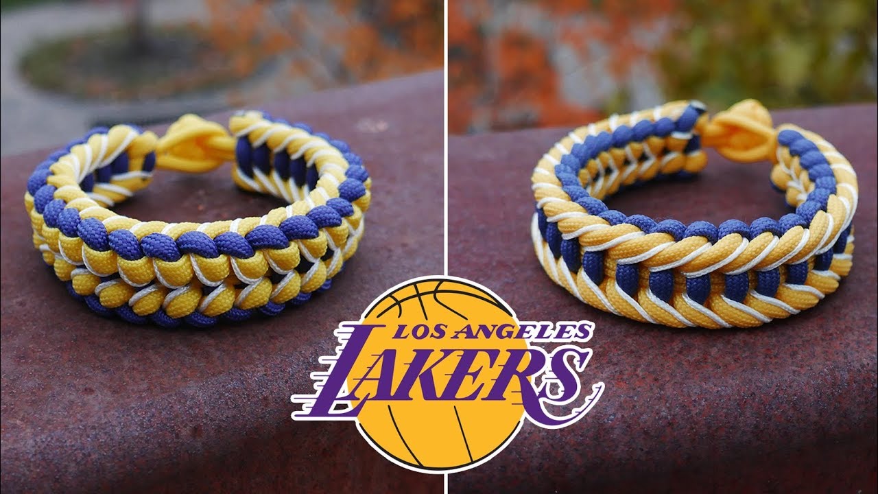 How to make an LA Lakers jagged ladder paracord bracelet – tutorial