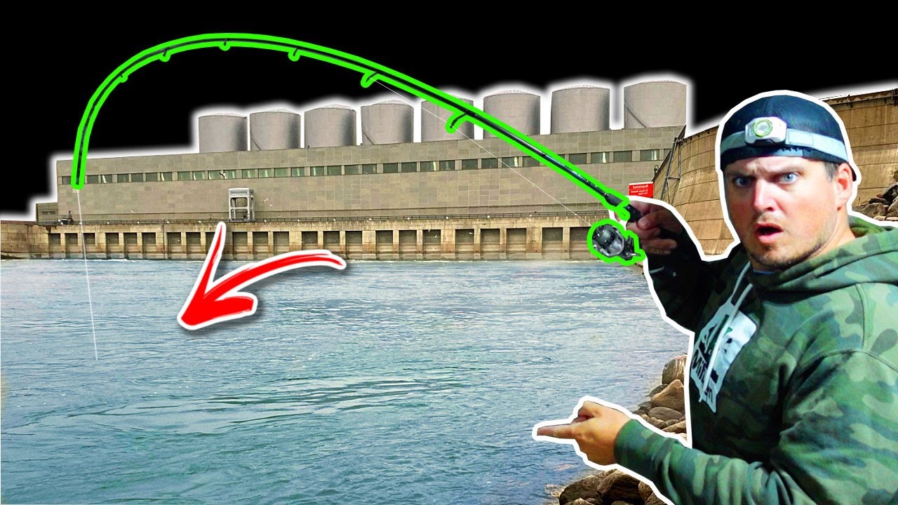 Bizarre night fishing catch at raging spillway