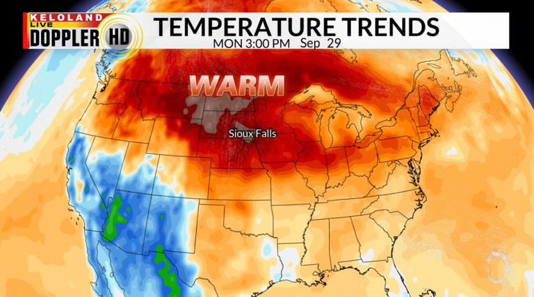 Warm weather today; Record highs possible in Sioux Falls Monday