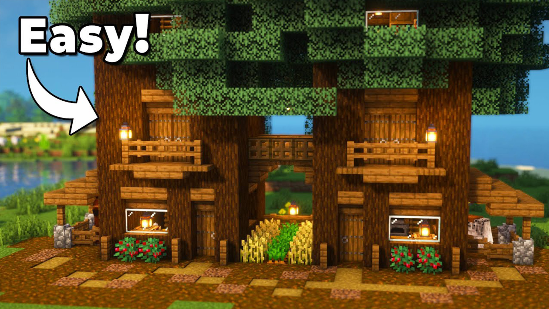 Minecraft Tree House Base for Two Players