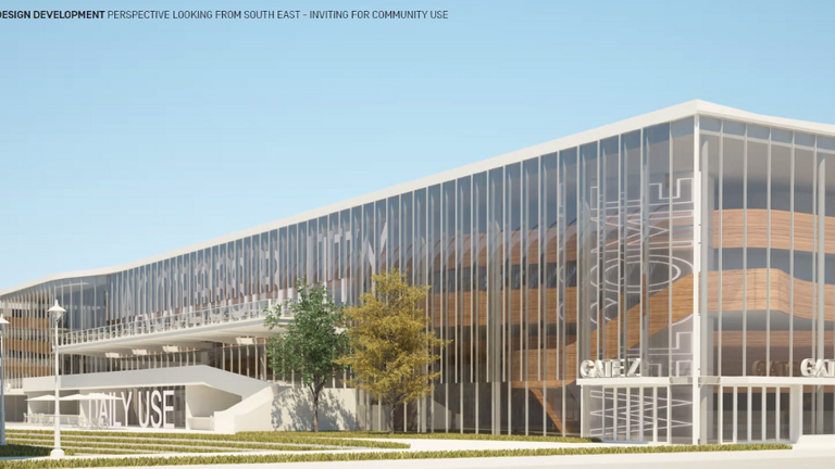 Community gathers for block party to celebrate new Kalamazoo event center