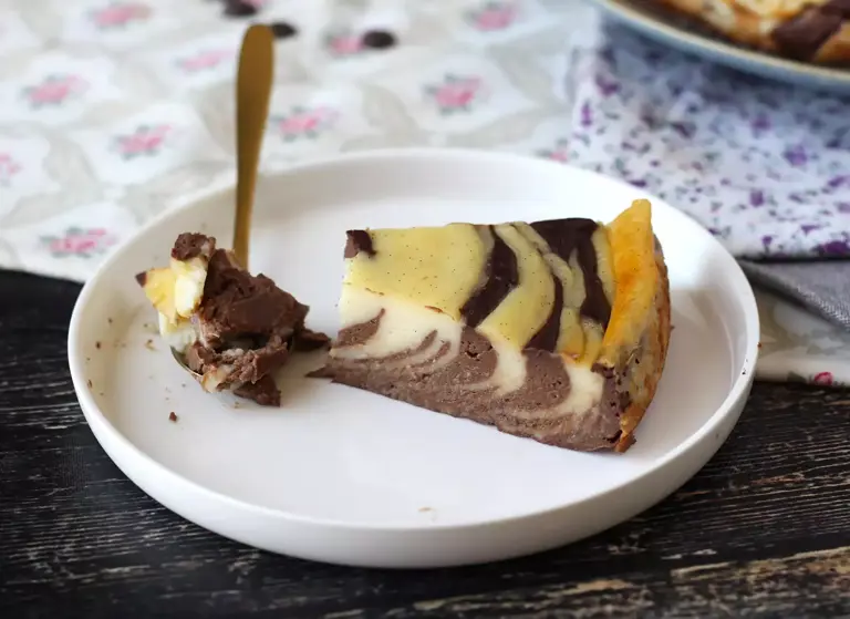 Marbled flan without crust, super easy to make for a guaranteed wow effect