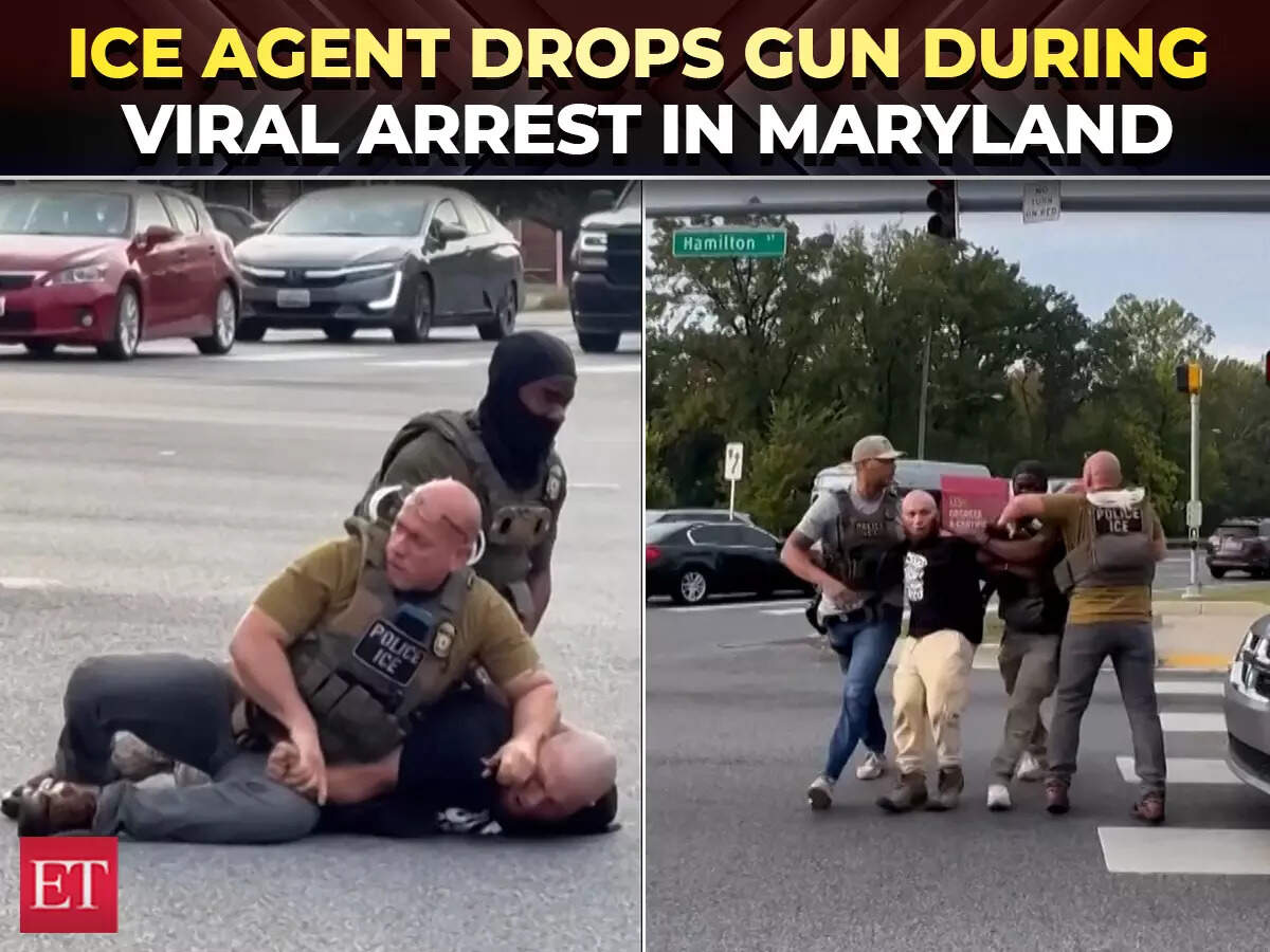 ICE chaos in Maryland: Officer drops gun, points at crowd in viral ...