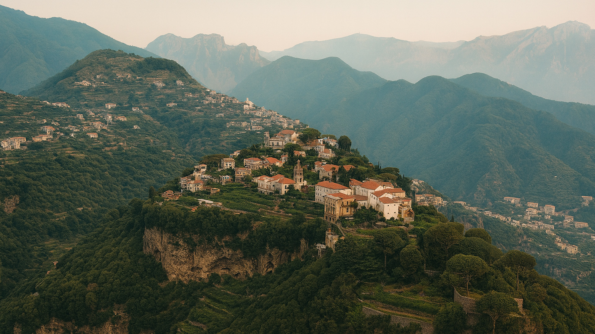 Ravello Amalfi Coast Italy – Mountain Village View in 4K