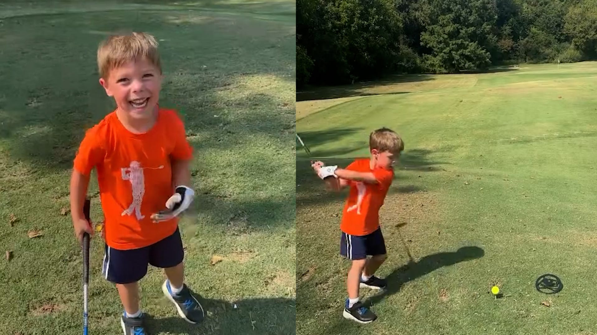 Watch 4-year-old golfer's jaw-dropping hole-in-one captured by proud dad