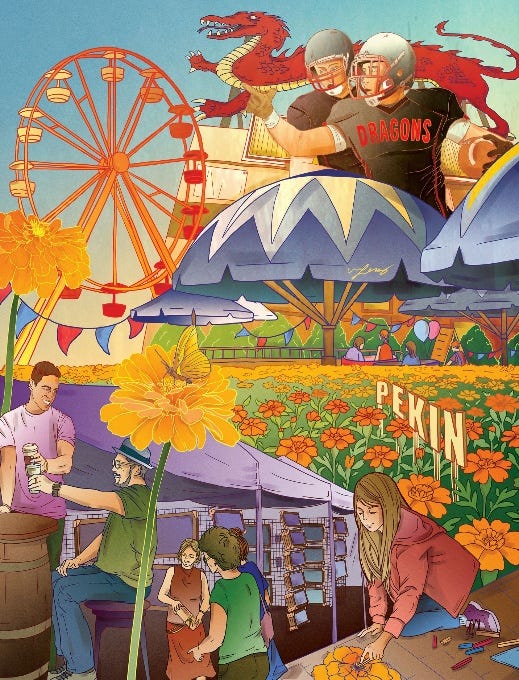 Walmart in Pekin celebrates new mural and renovated store