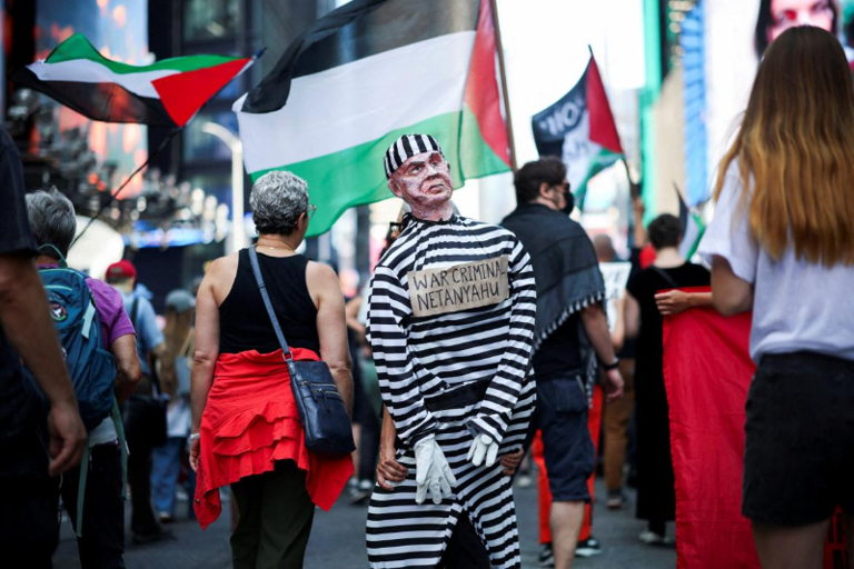 Protestas en Nueva York contra Netanyahu y la guerra en Gaza