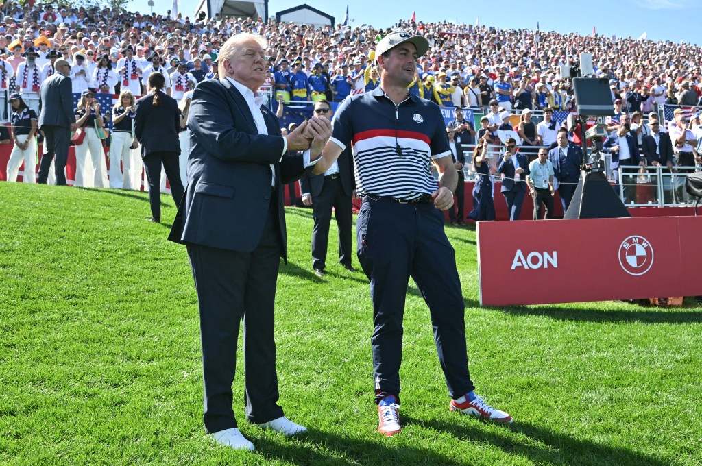President’s Ryder Cup arrival welcomed with Keegan Bradley’s Trump ...