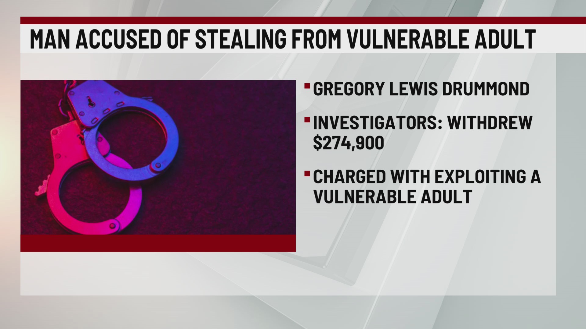 Upstate man accused of stealing nearly $275,000 from nursing home resident