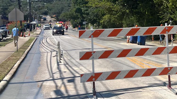 Crews repair water main break that caused closure of intersection in ...