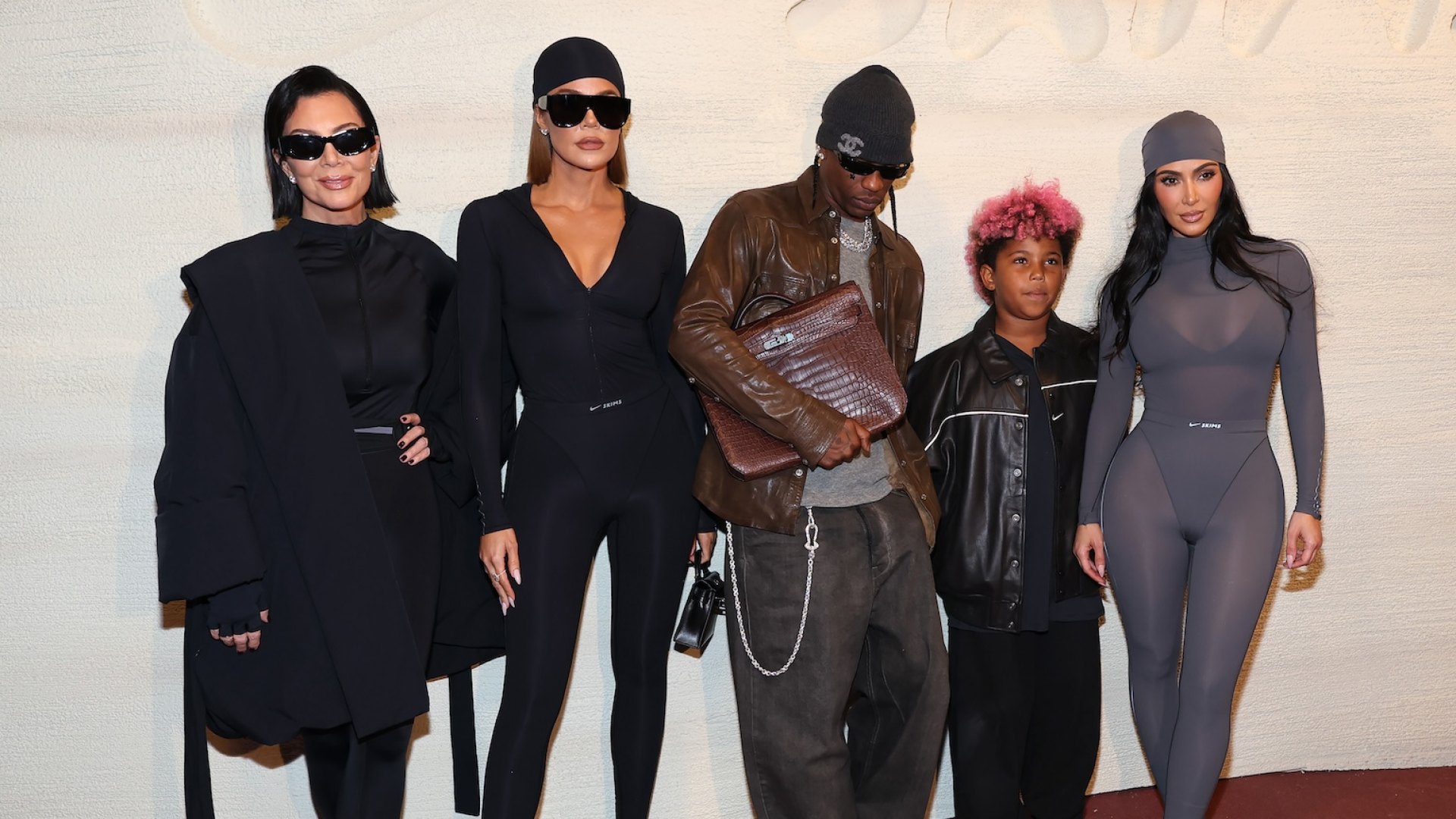 Kim Kardashian Celebrates Skims x Nike With Sister Kylie's Ex Travis Scott