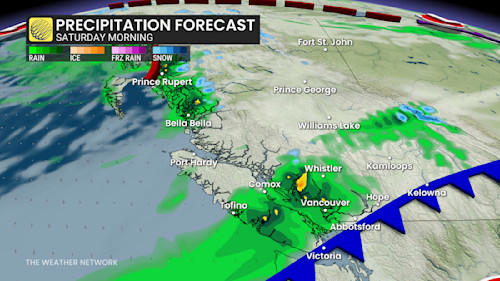 Atmospheric river delivers soaking rains to B.C. through this weekend